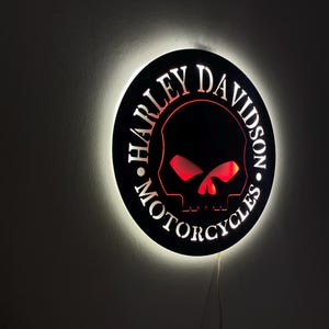 Harley Davidson Skull Round Metal Art Bold and Edgy Decor for Bikers ...
