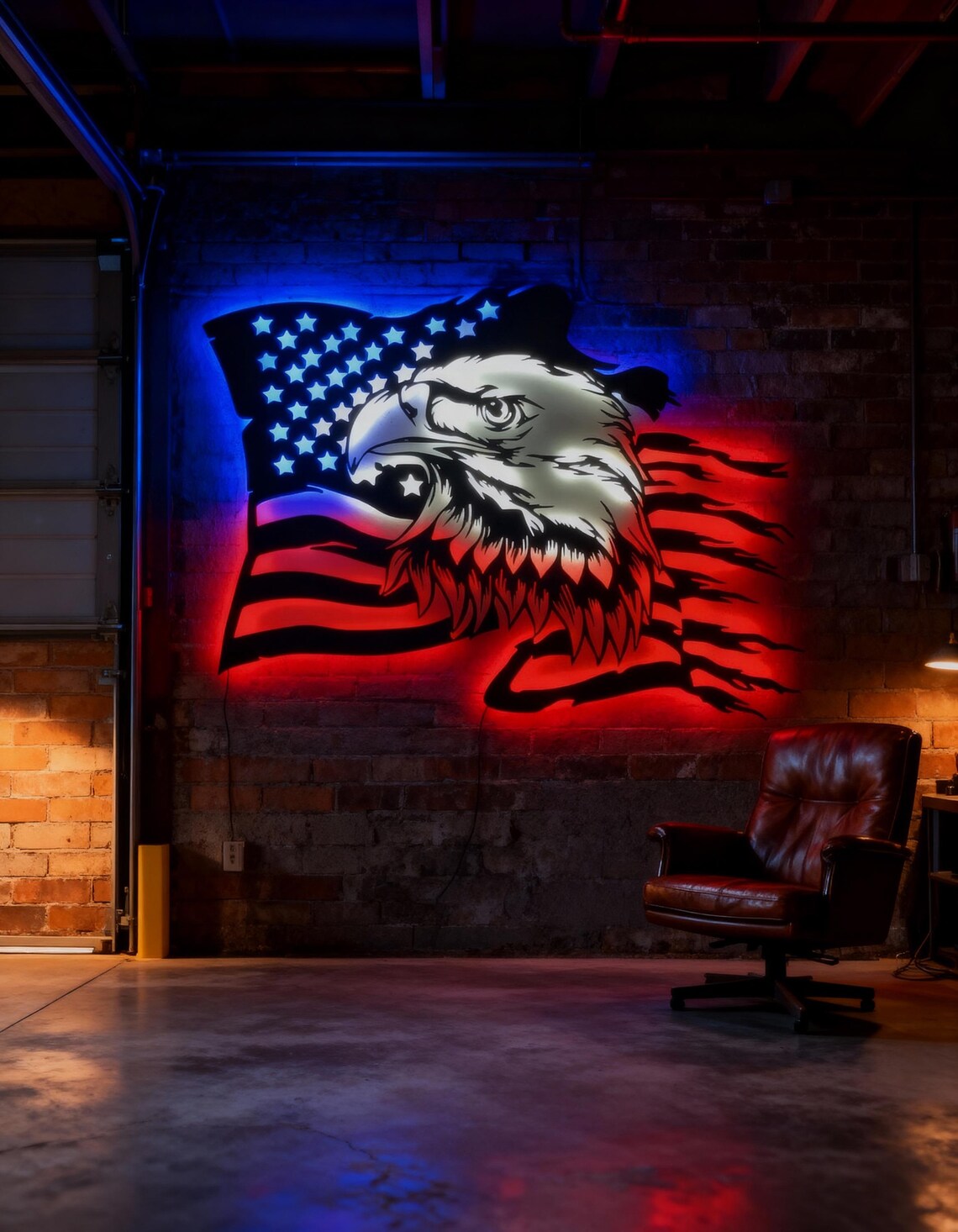 Handmade USA Flag Eagle LED Wall Art - Patriotic Home Decor - Etsy
