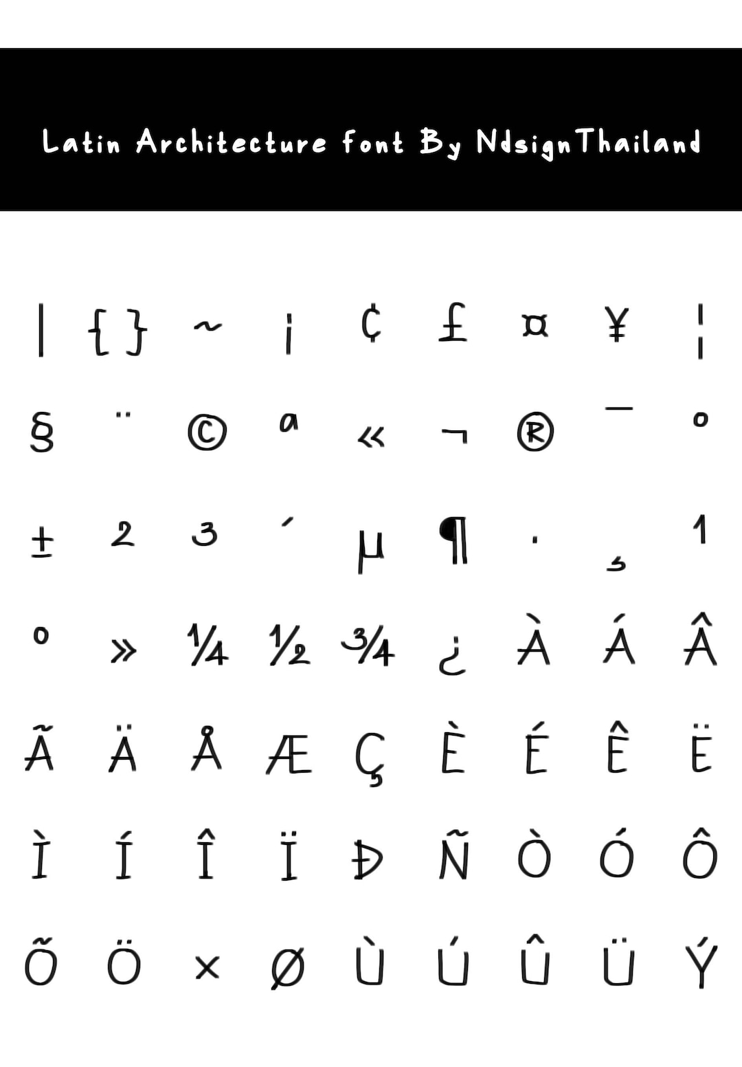 Latin Architecture Font by Ndsignthailand - Etsy