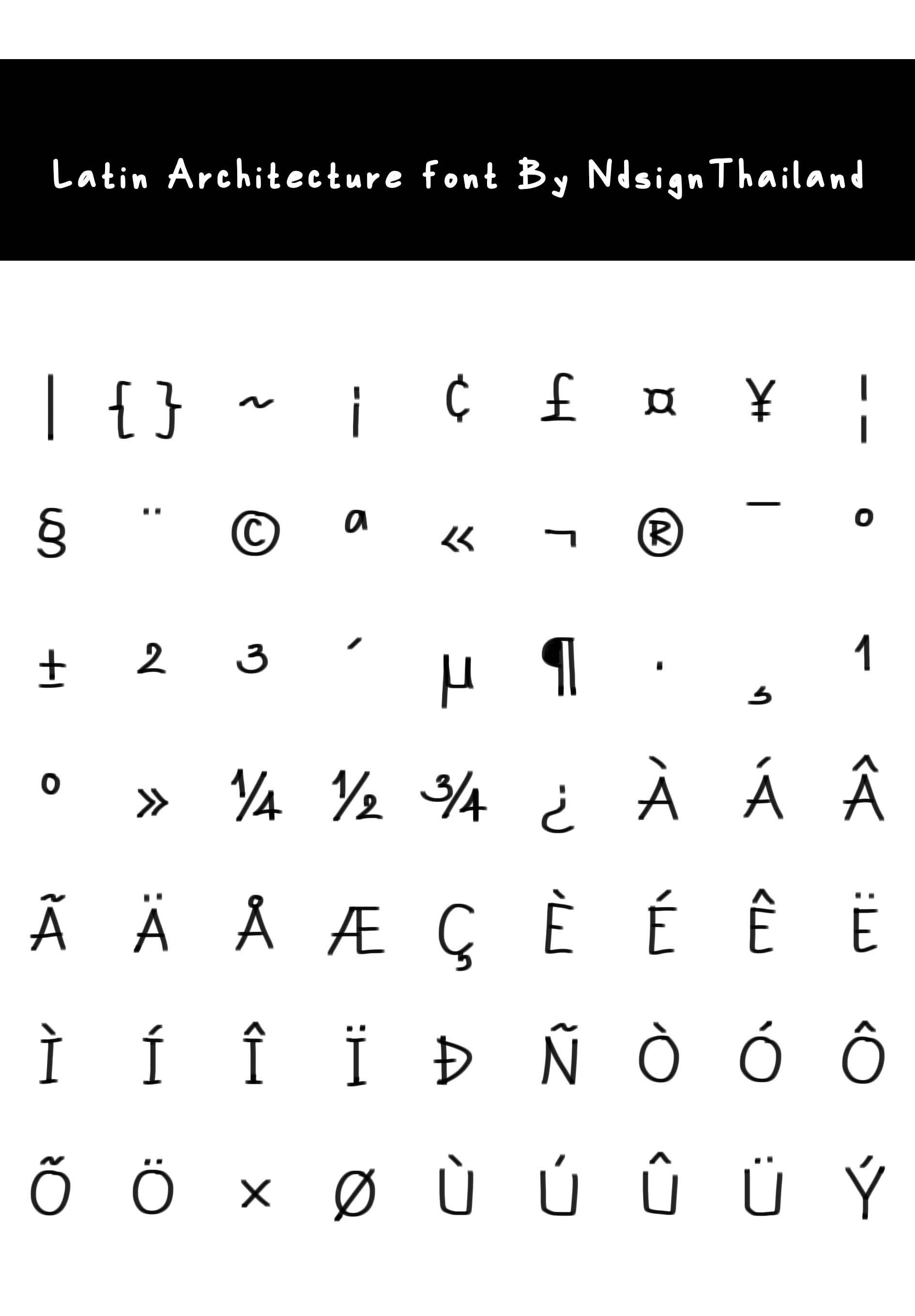 Latin Architecture Font by Ndsignthailand - Etsy