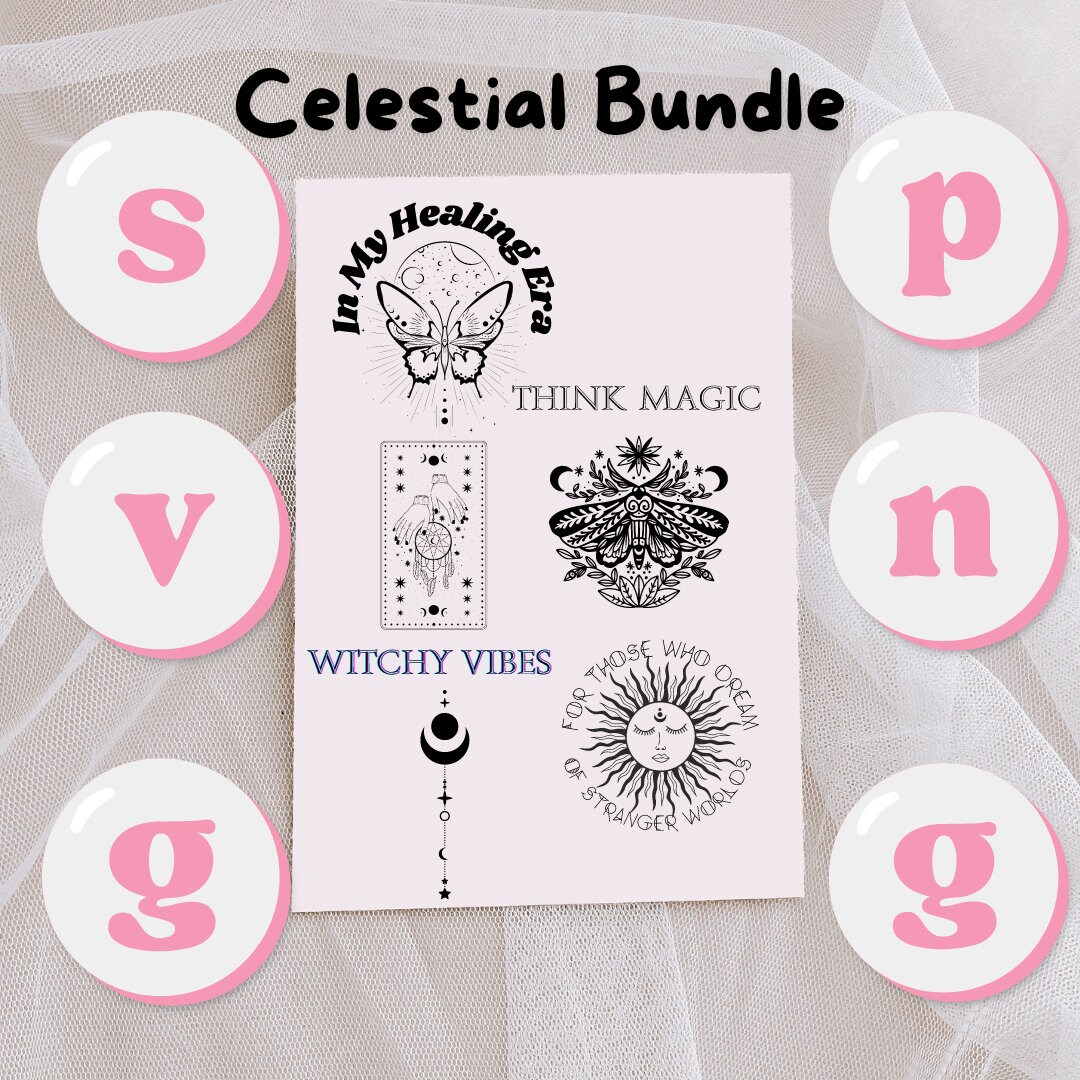 Celestial Bundle of 5 SVG Files - Etsy