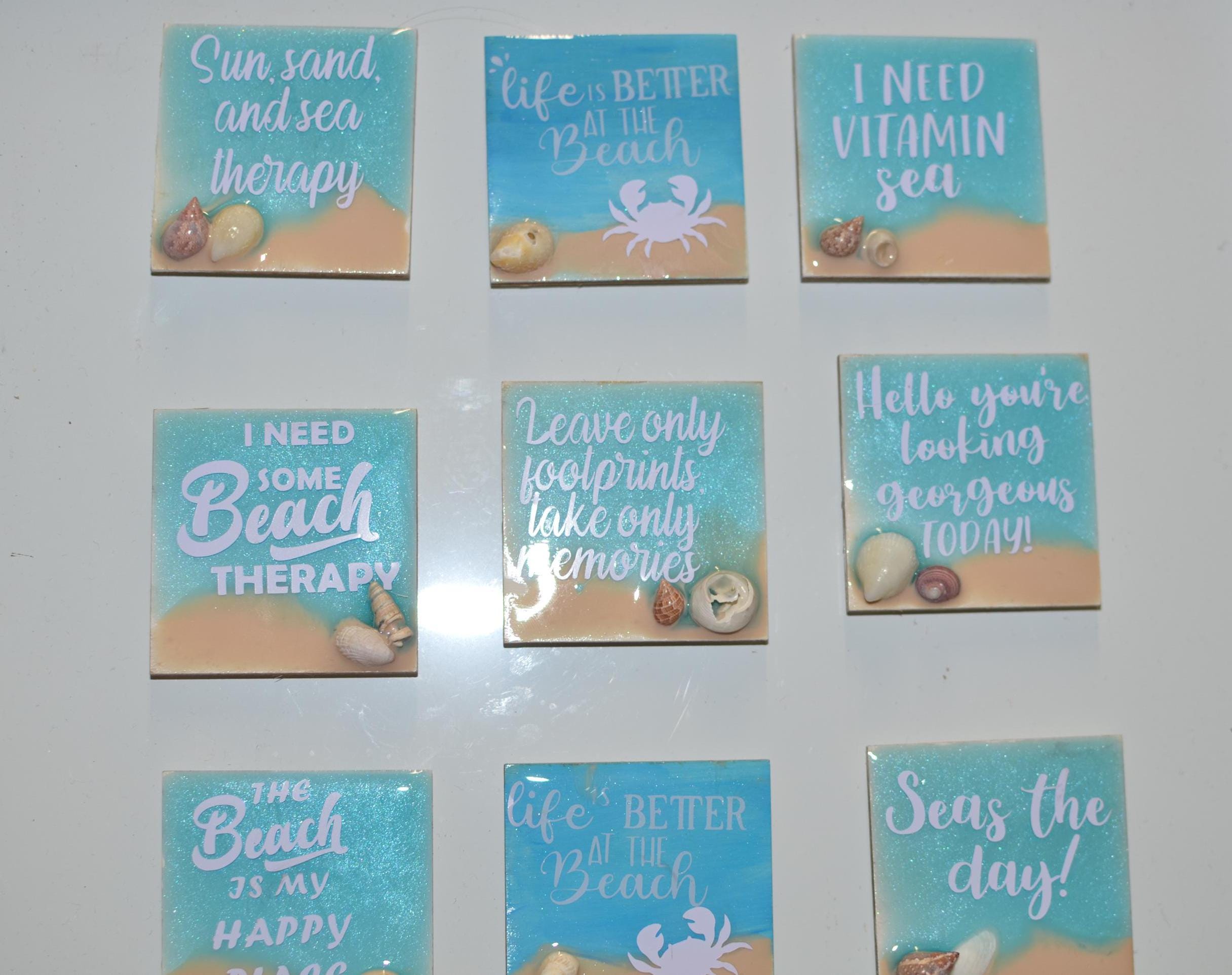 Beach Fridge Magnet Resin Finish - Beach Art, Beach Sign, Nautical Art ...