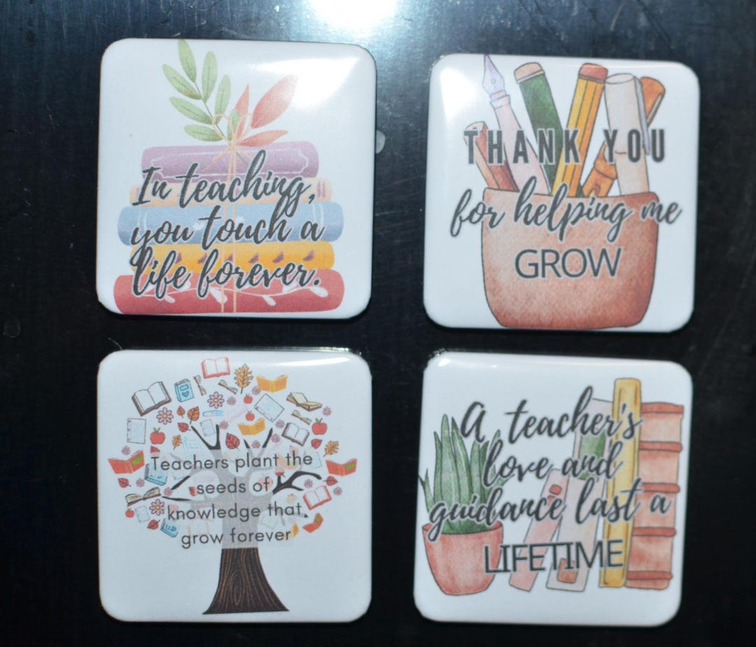 Thank You, Teacher Fridge Magnet – A Thoughtful Gift 2x2 Inch Magnet - Etsy