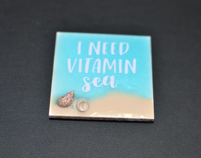 Beach Fridge Magnet Resin Finish - Beach Art, Beach Sign, Nautical Art ...