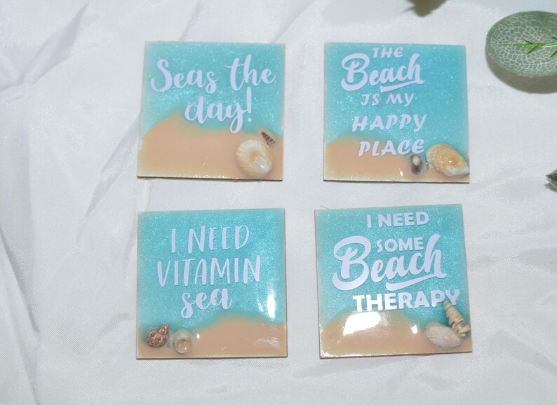 Beach Fridge Magnet Resin Finish - Beach Art, Beach Sign, Nautical Art ...