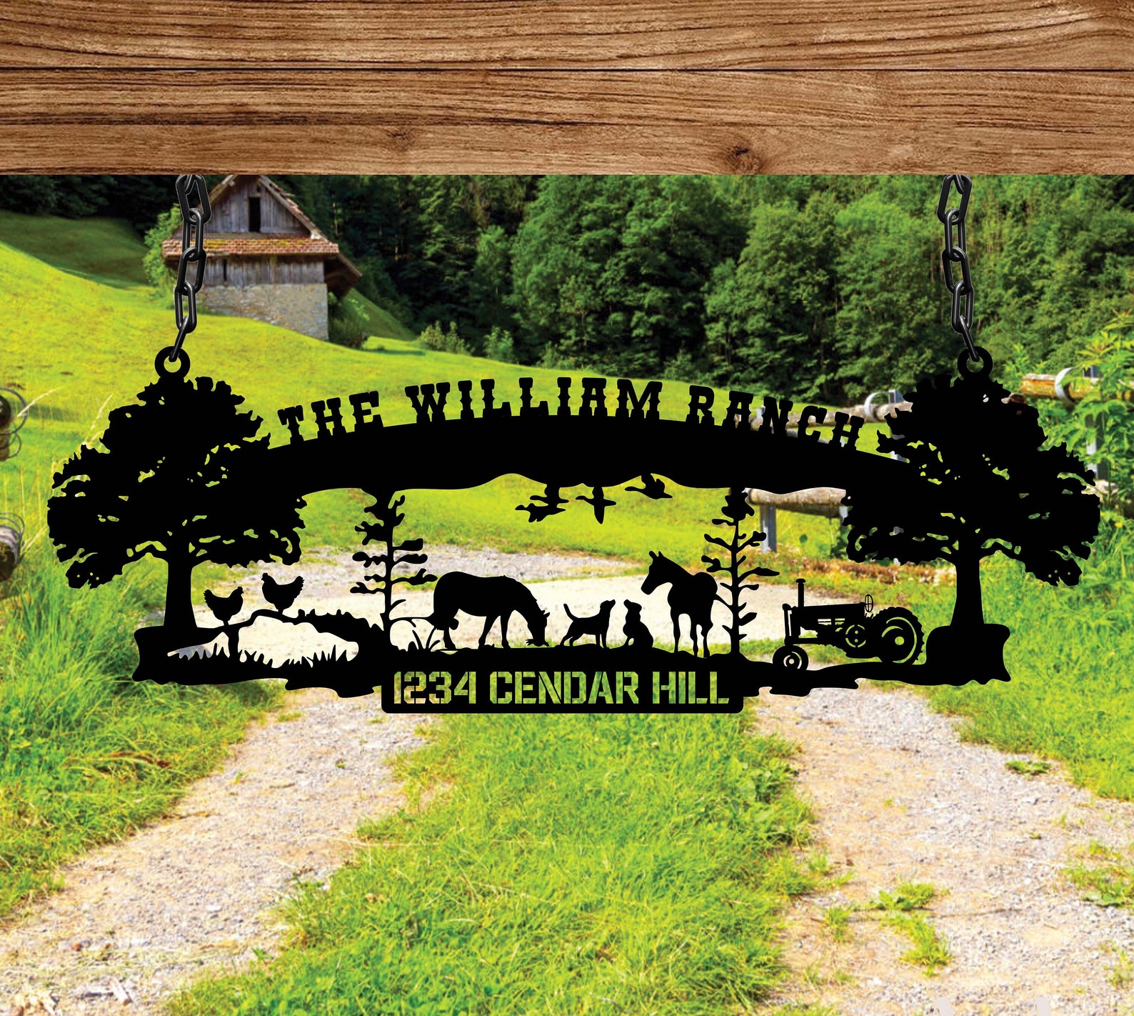 Personalized Ranch House Metal Sign, Custom Farmhouse Decor, Ranch Name ...