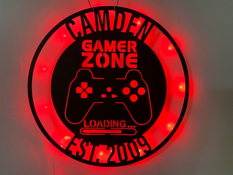 Personalized Gamer Zone Neon Sign, Custom Game Controller LED Light ...