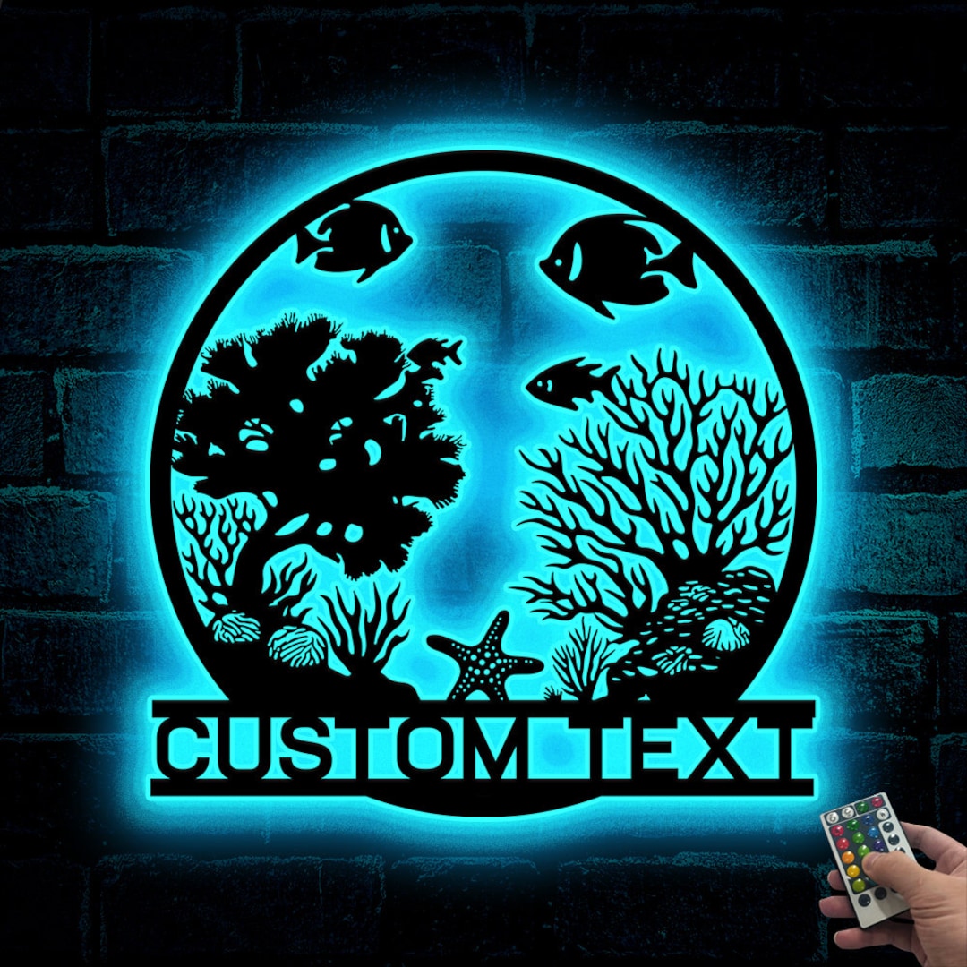 Custom Reef Metal Wall Decor Reef Metal Sign Fish Coral Reef Metal Wall ...