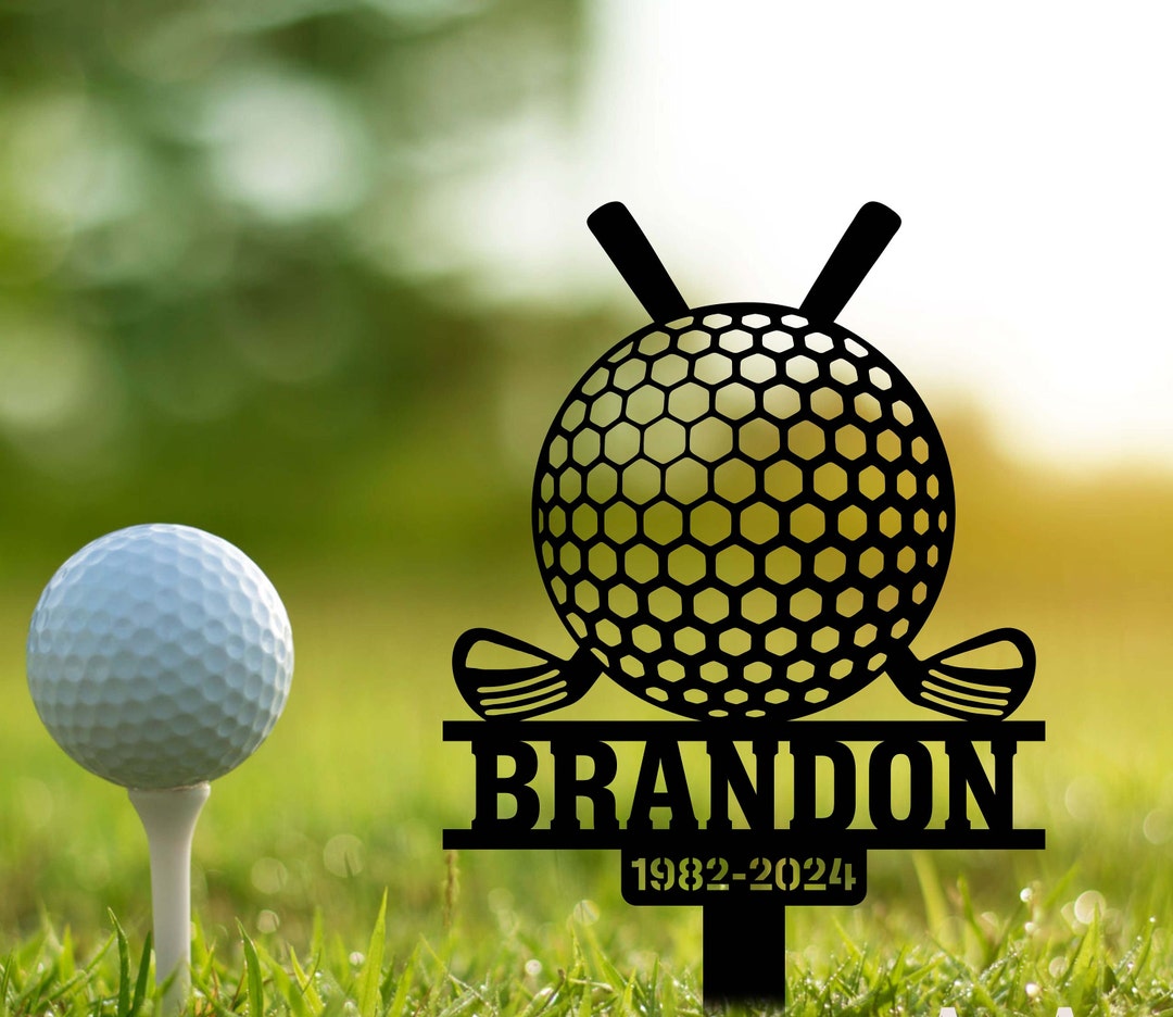 Custom Golfer Loss Sign, Custom Golf Memorial Metal Stake, Sympathy ...