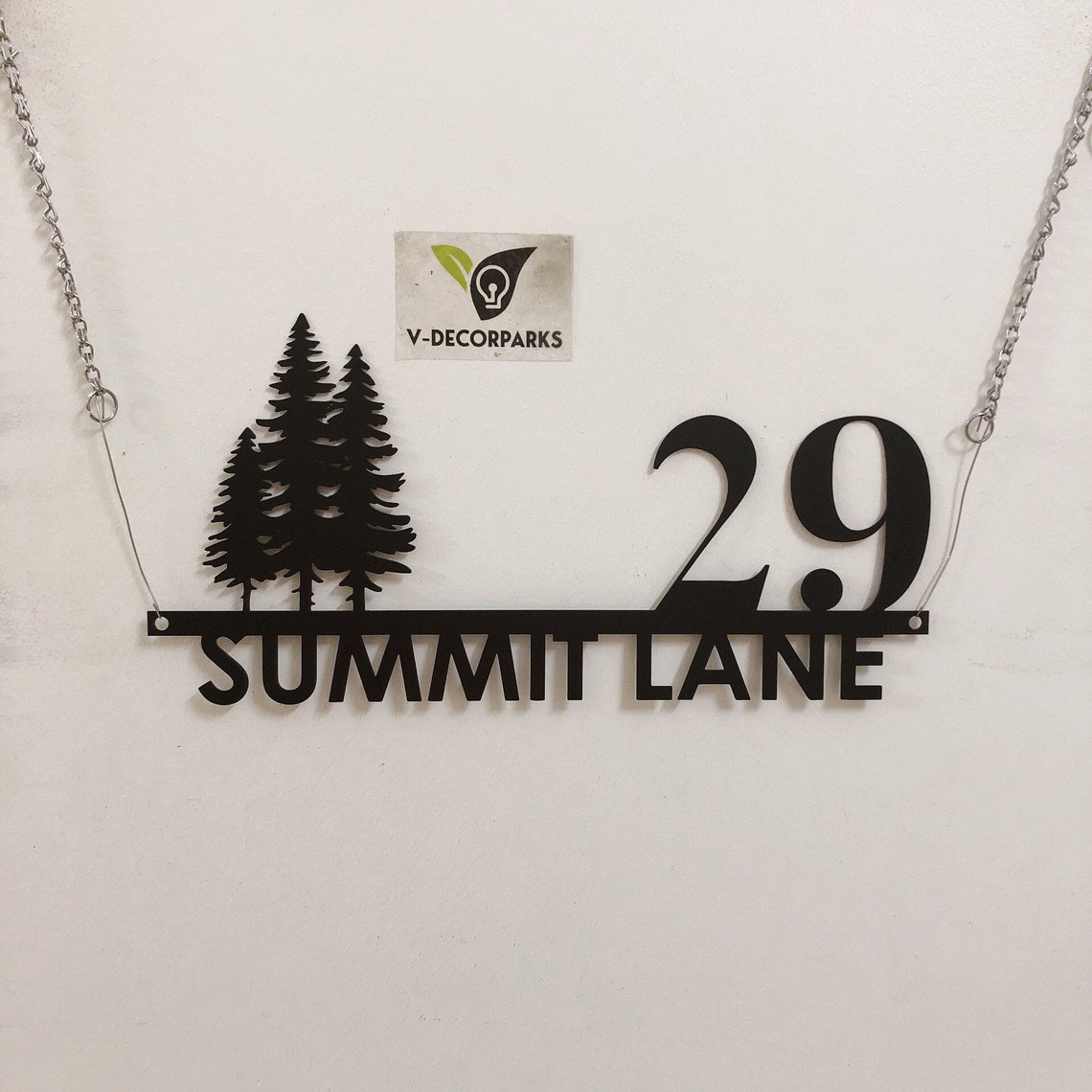 Custom Pine Tree Metal House Number Sign, Address Sign, Modern Address ...