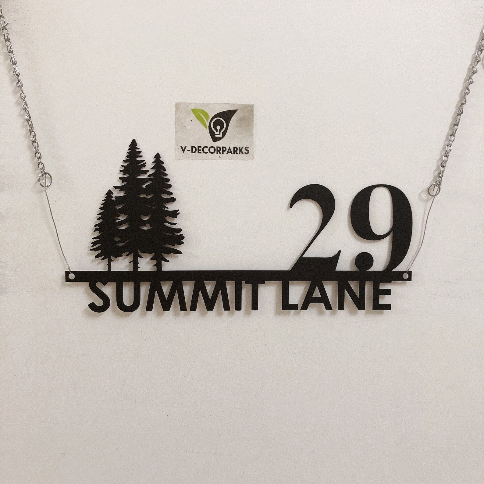 Custom Pine Tree Metal House Number Sign, Address Sign, Modern Address ...