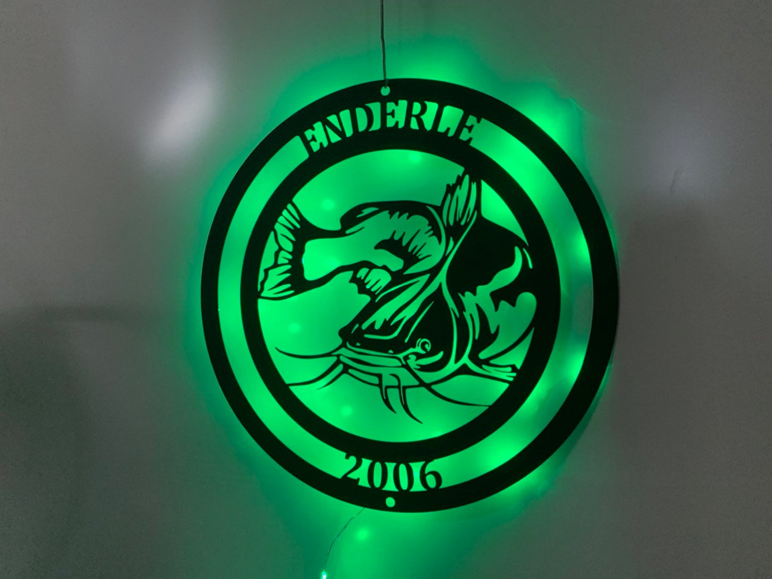 Personalized Catfish Fishing Metal Wall Art With LED Light,catfish ...