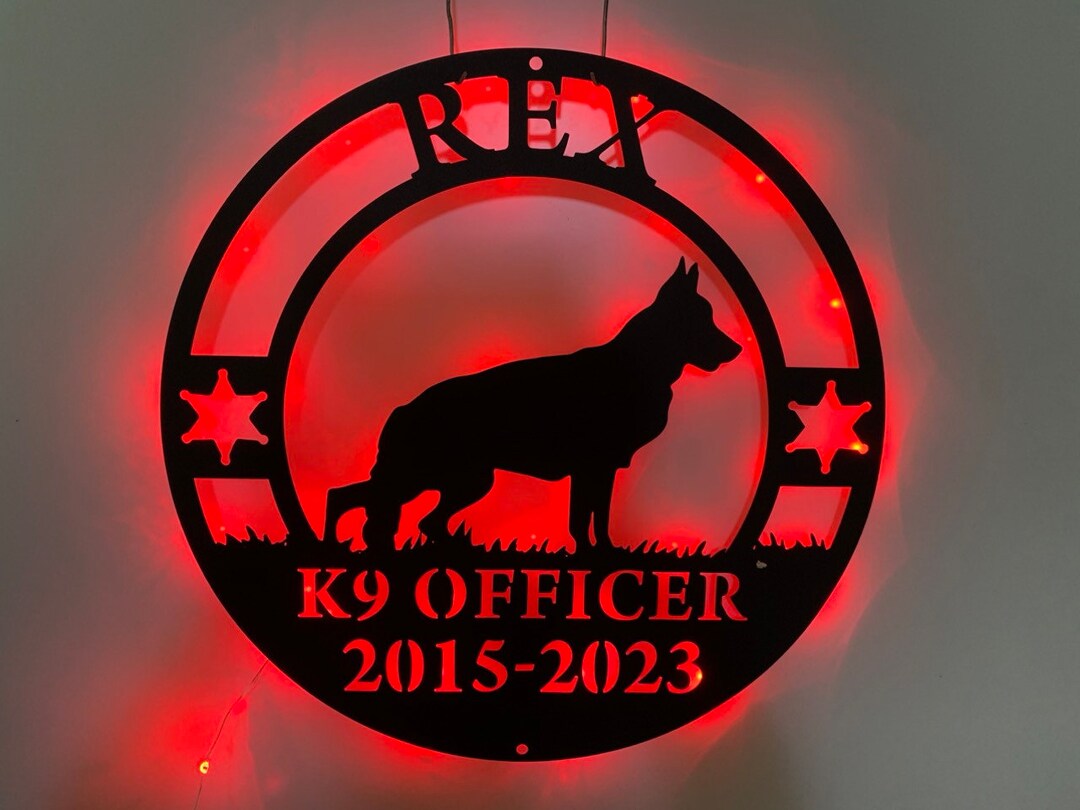 Custom German Shepherd Metal Sign With LED Light, German Shepherd ...