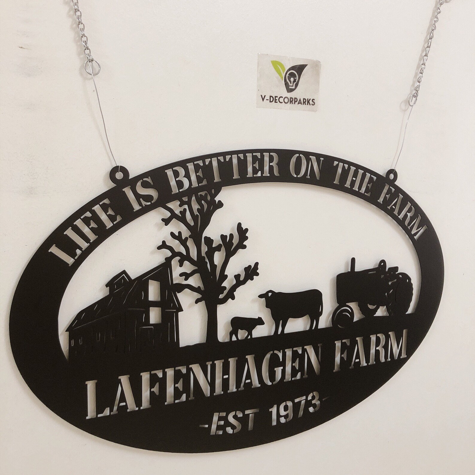 Custom Farm Sign With Family Name and Established Date, Barn, Cow ...