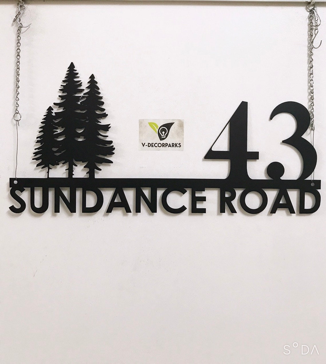 Custom Pine Tree Metal House Number Sign, Address Sign, Modern Address ...