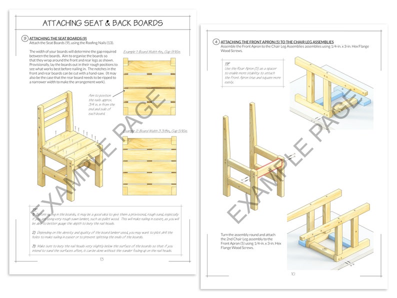 DIY Pallet Wood Garden Dining Chair Plan | Digital PDF Download ...