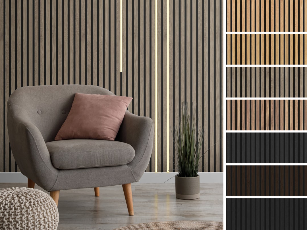 SLATE OAK Slatwall Panels (real Wood Veneer) Acoustic Slat Wall Panels ...