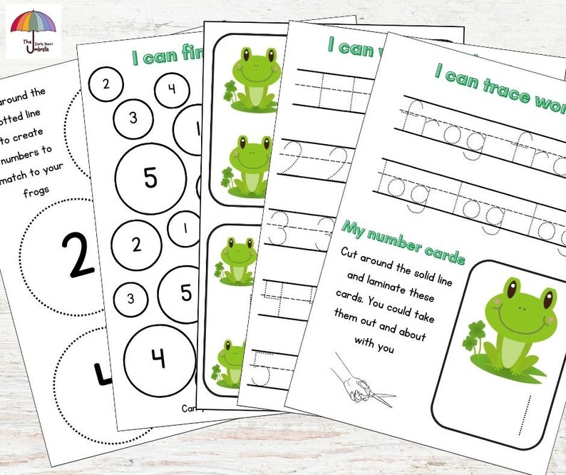 5 Little Speckled Frogs MEGA Printable, Nursery Rhyme,learning Activity ...
