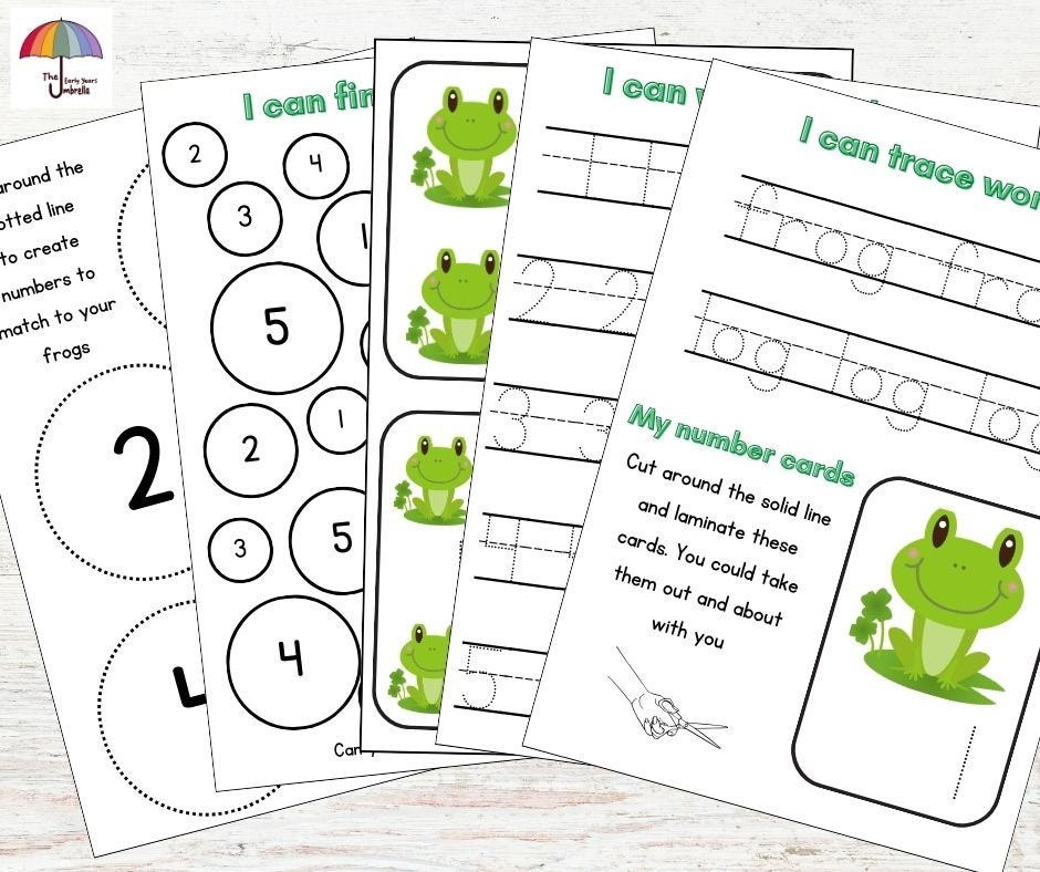 5 Little Speckled Frogs MEGA Printable, Nursery Rhyme,learning Activity ...