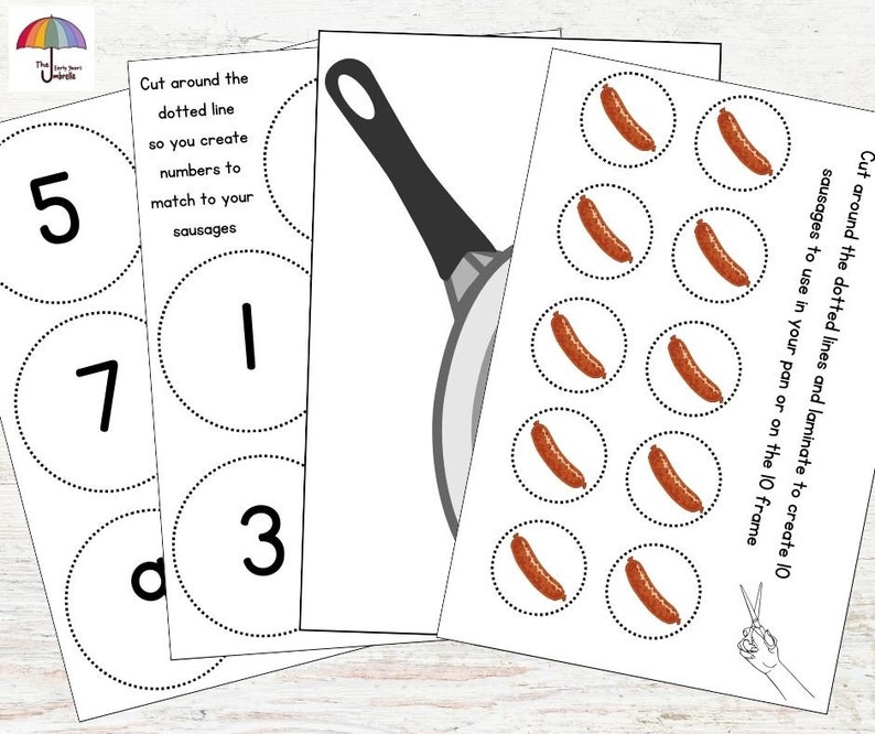 10 Fat Sausages MEGA Printable, Nursery Rhyme, Learning Activity, Props ...