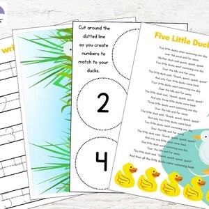5 Little Ducks MEGA Pack Printable, Nursery Rhyme, Learning Activity ...