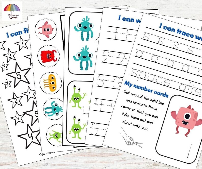 5 Little Men in a Flying Saucer MEGA Printable, Nursery Rhyme, Learning ...