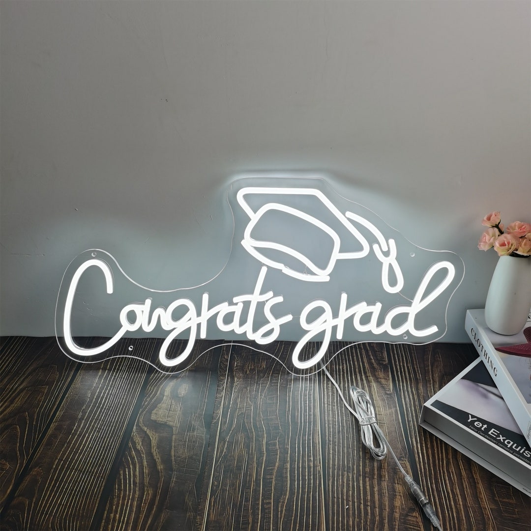 Congrats Grad Neon Sign/graduation Neon Background Wall Decorations ...