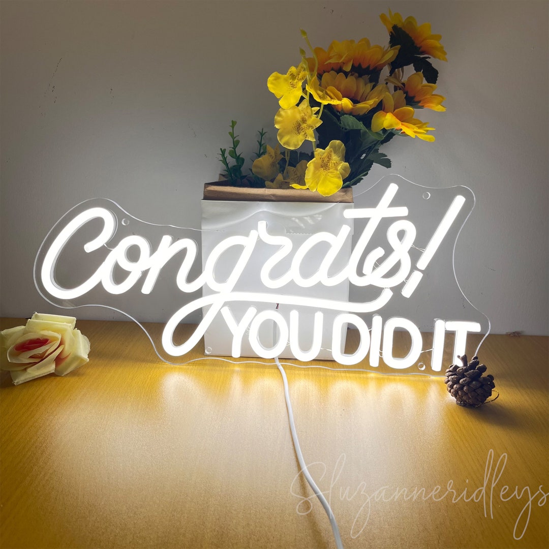 Congrats Grad Neon Sign Light up Sign for Wall Decor,graduation ...