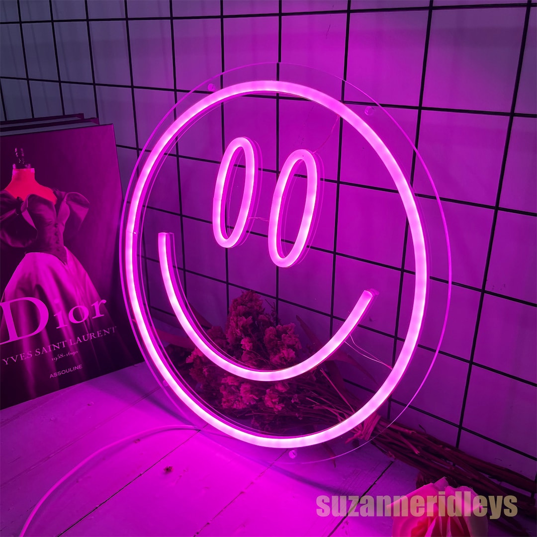 Smiley Face Neon Sign for Wall Decor Smile Neon Light USB Powered Neon ...