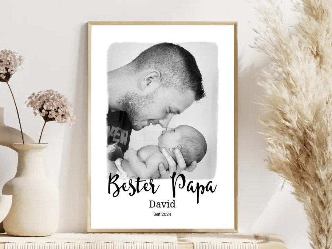 Father's Day Gift best Dad Poster Personalized With Wooden Frame Photo ...