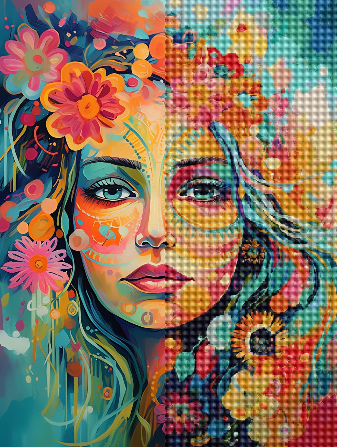 5D Diamond Painting, Full Drill Diamond Painting Kit for Adult, Boho ...