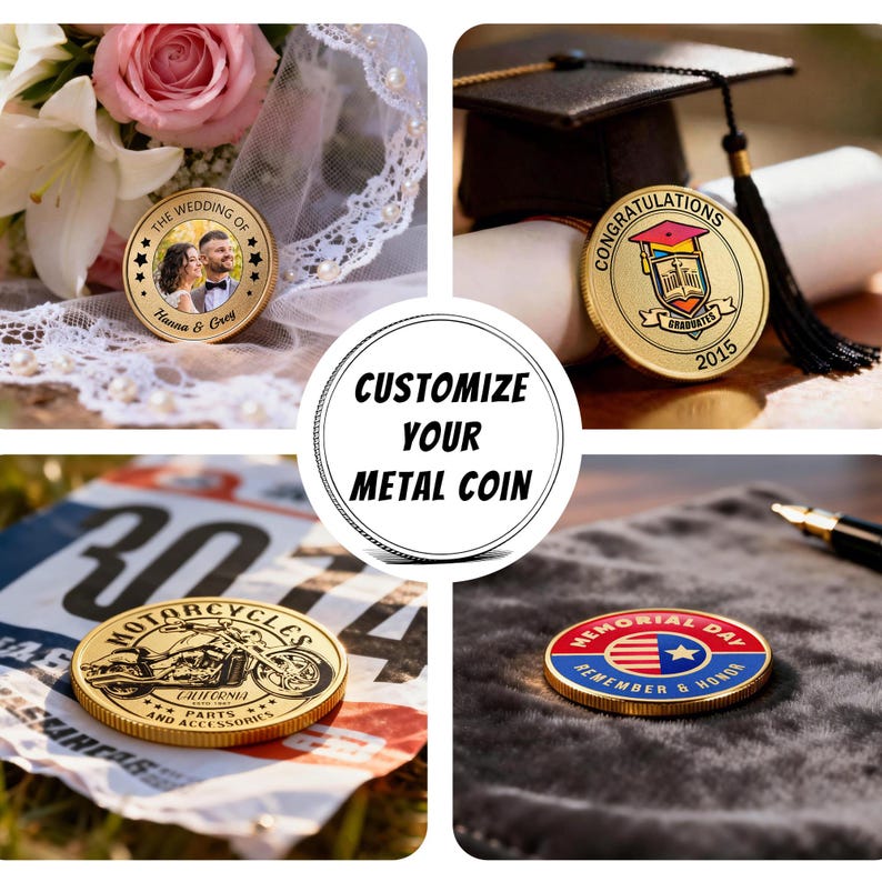 Custom Metal Challenge Coin, Personalized Logo, Anniversary Gift - Etsy