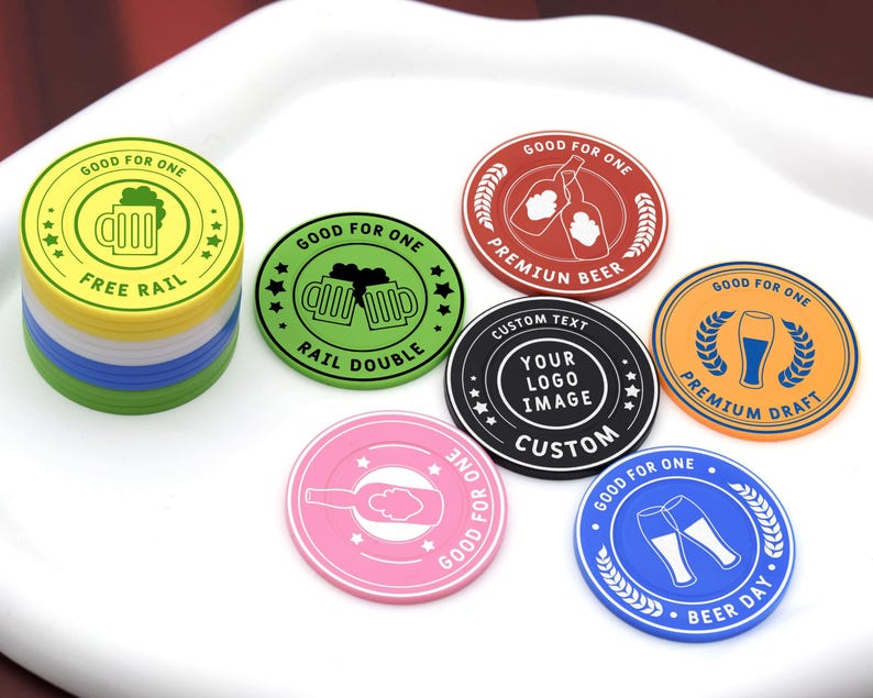 Personalized Poker Chips, Custom Logo Drink Tokens, Anniversary Gift - Etsy