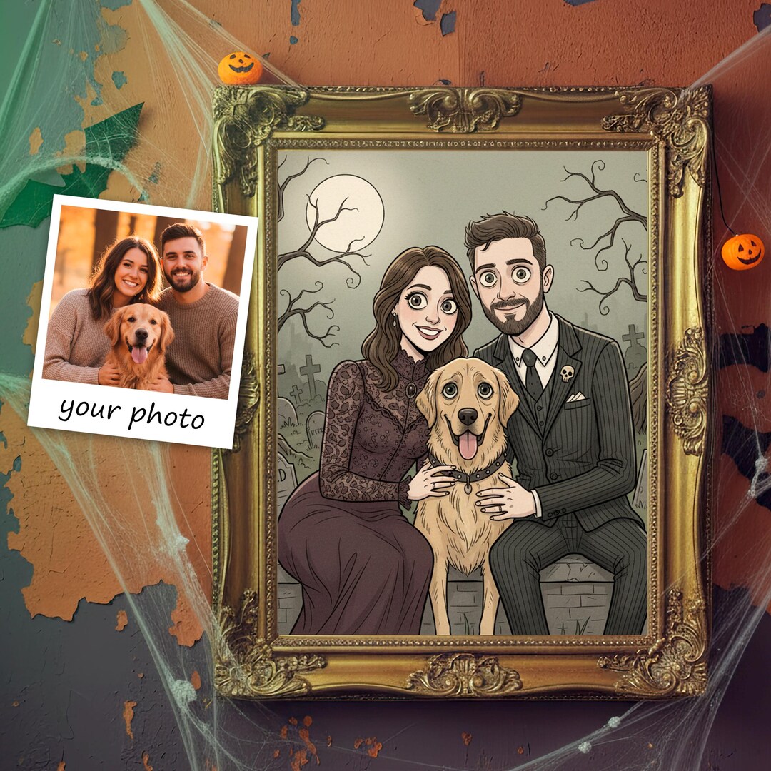 Custom Halloween Portrait | Custom Digital or Print Poster | Tim Burton ...