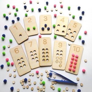1-10 Number Boards Montessori Counting Toy Waldorf Montessori School ...