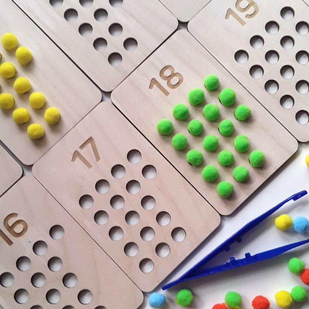 11-20 Number Boards Montessori Counting Toy Waldorf School Sorting Toy ...