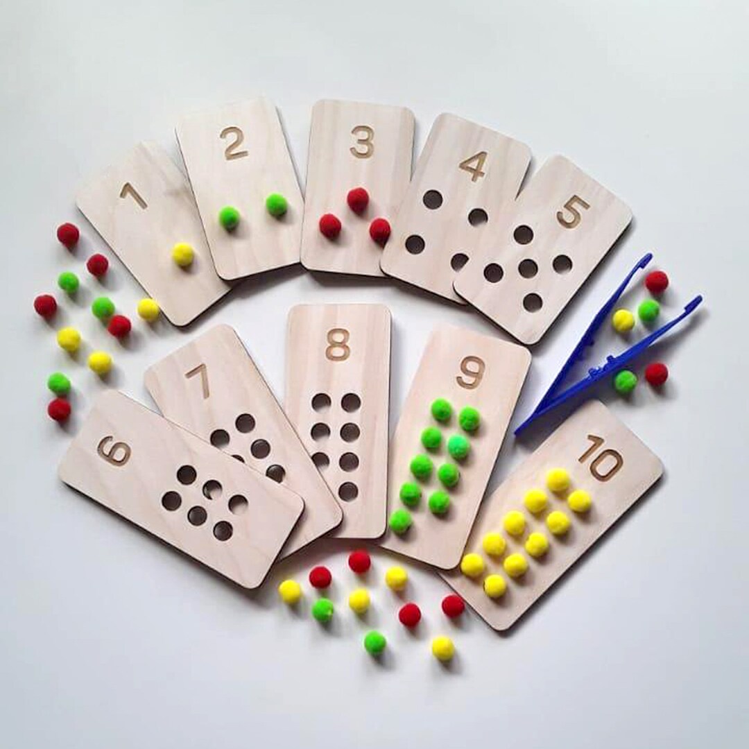 1-10 Number Boards Montessori Counting Toy Waldorf Montessori School ...