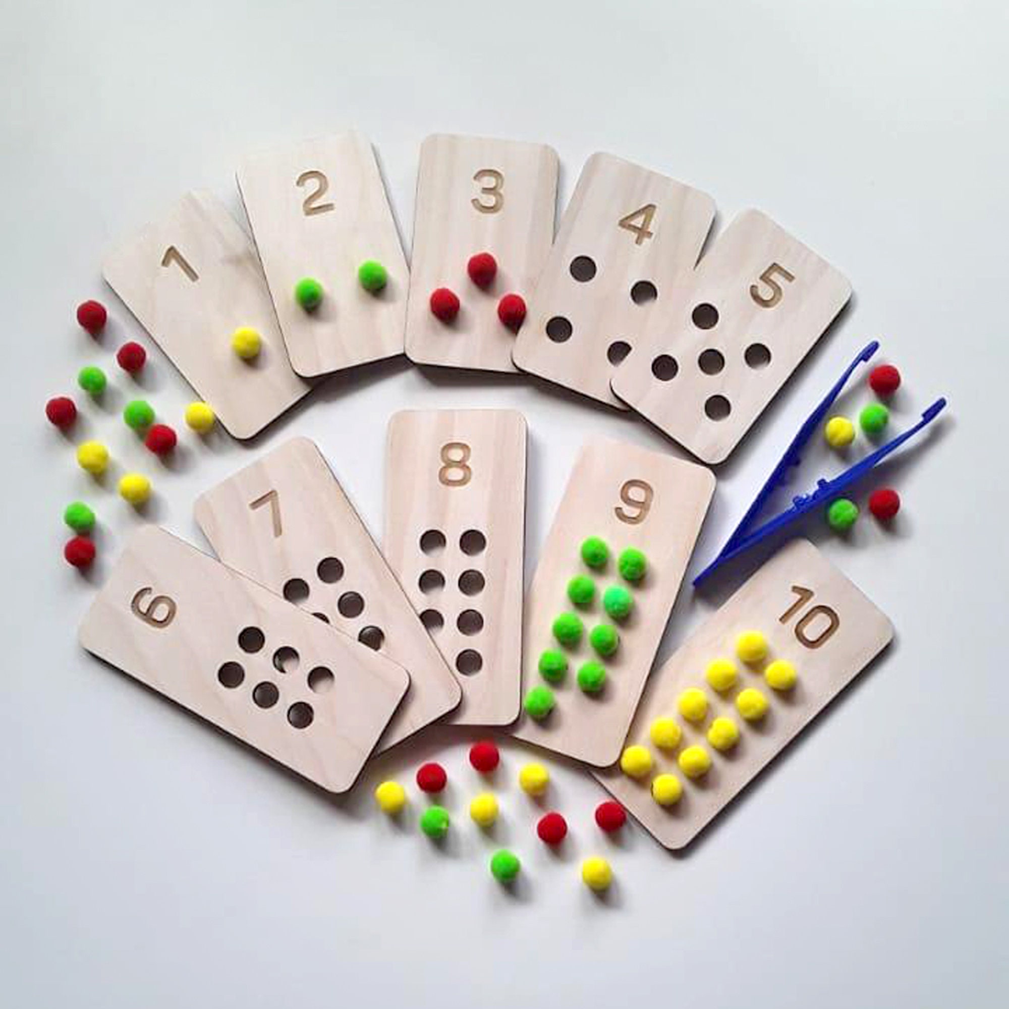 1-10 Number Boards Montessori Counting Toy Waldorf Montessori School ...