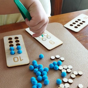 1-10 Number Boards Montessori Counting Toy Waldorf Montessori School ...