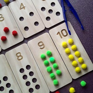 1-10 Number Boards Montessori Counting Toy Waldorf Montessori School ...