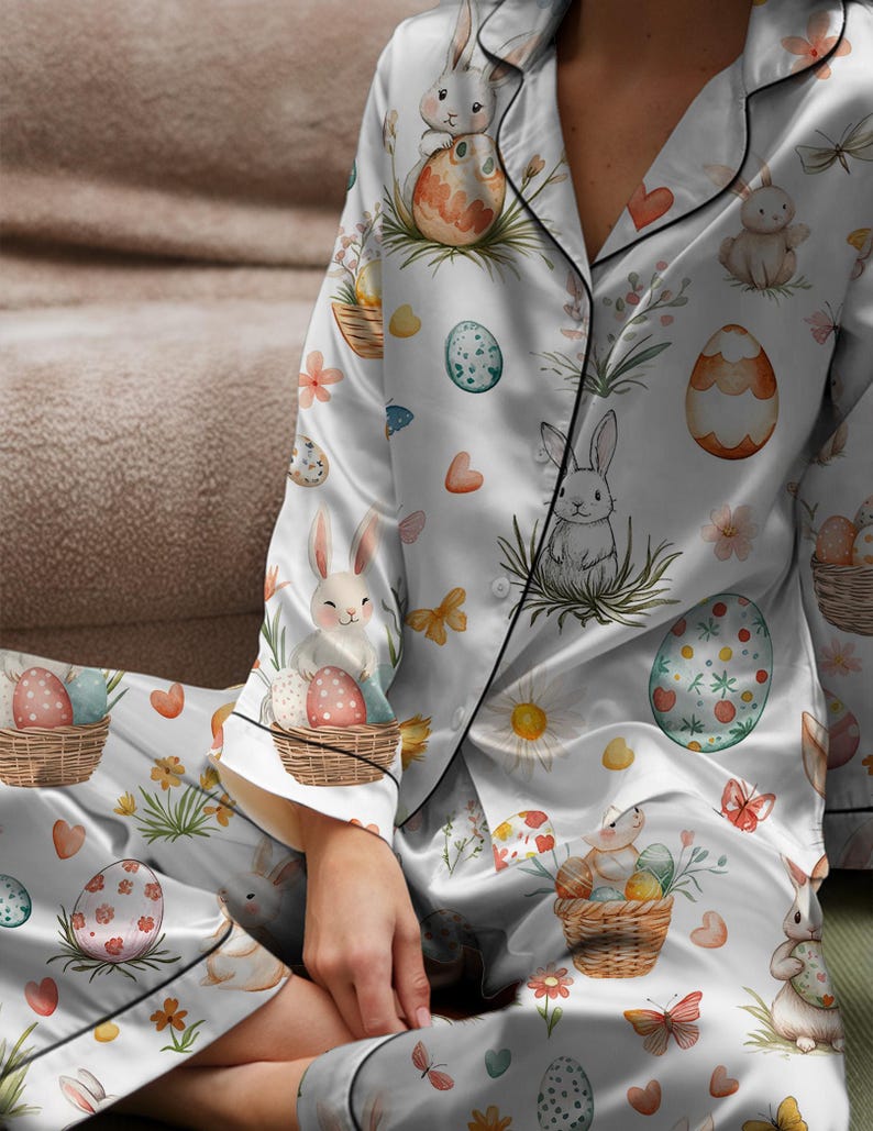 Softest Easter Pajamas - Holiday Sleepwear - Bunny & Egg Pajamas ...