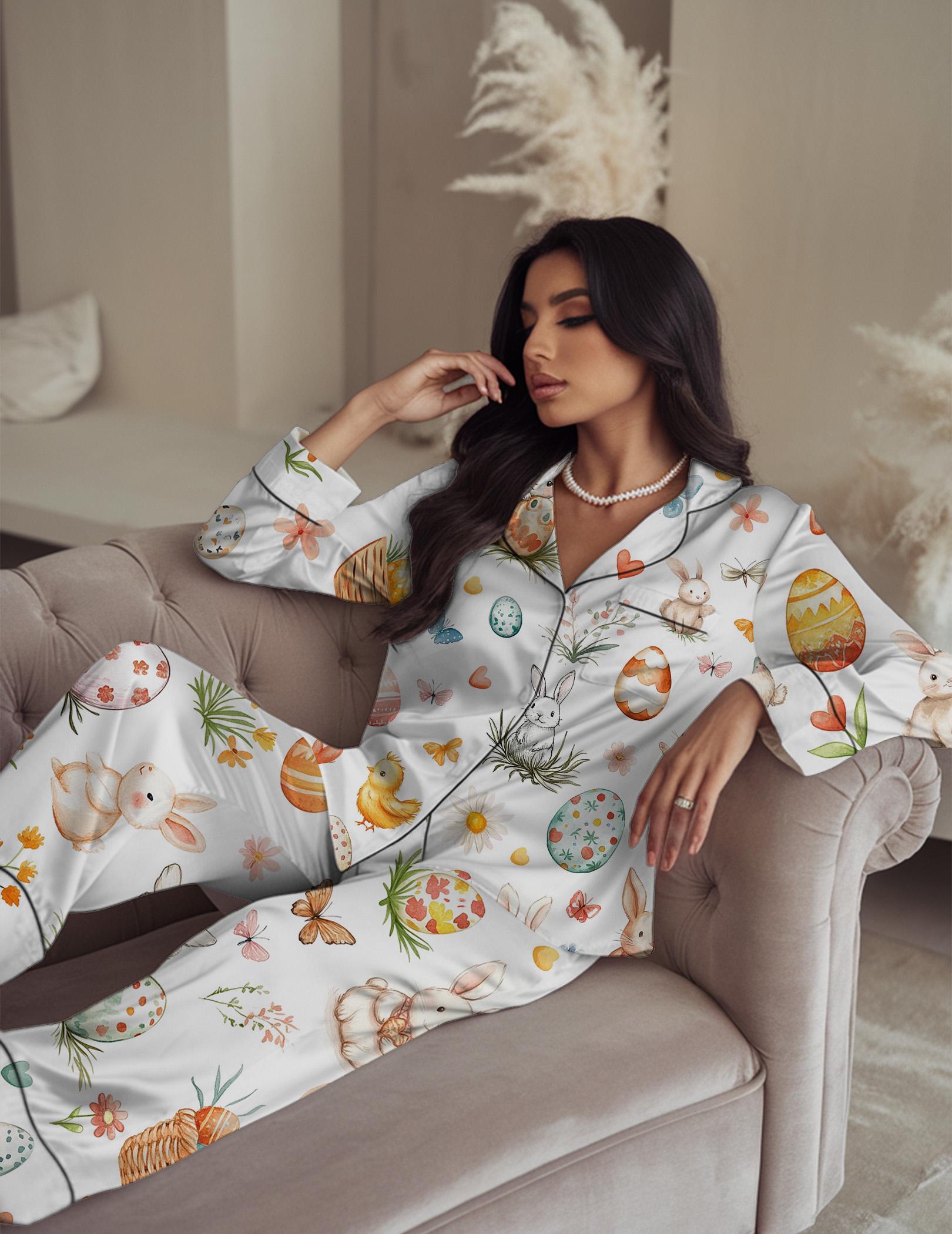 Softest Easter Pajamas - Holiday Sleepwear - Bunny & Egg Pajamas ...