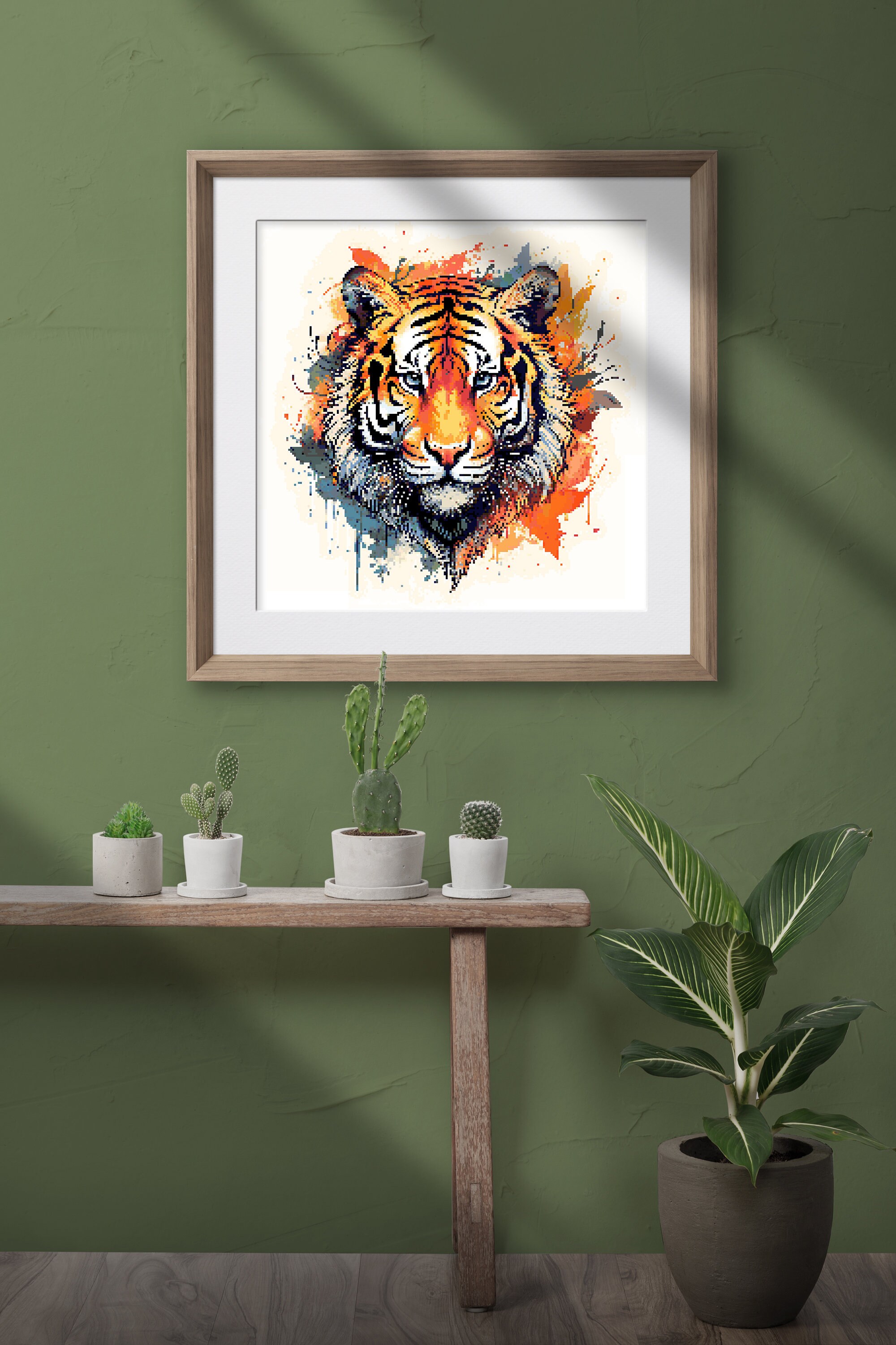Colorful Bengal Tiger Cross Stitch Pattern Instant PDF Download Bengal ...