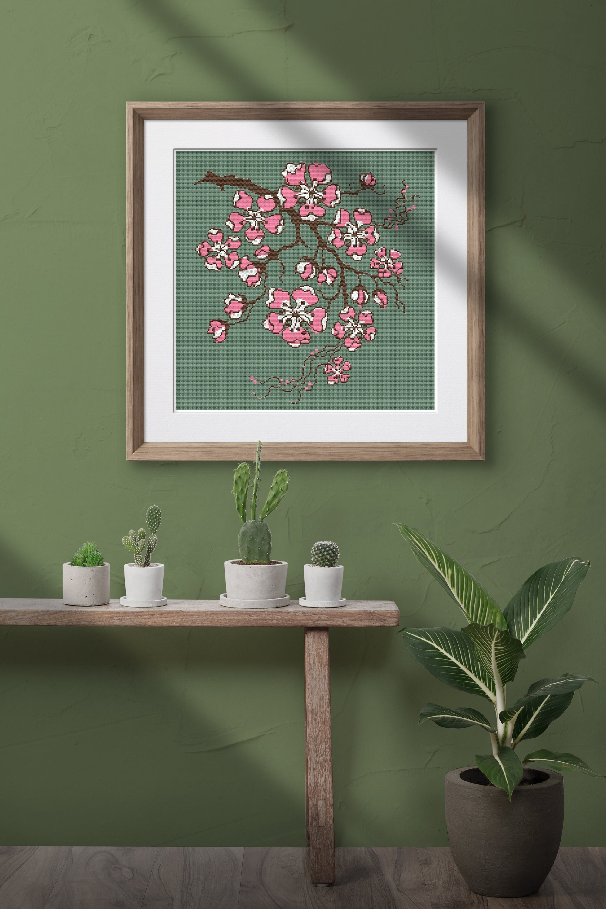 Cherry Blossom Branch and Flowers Cross Stitch Pattern Instant PDF ...