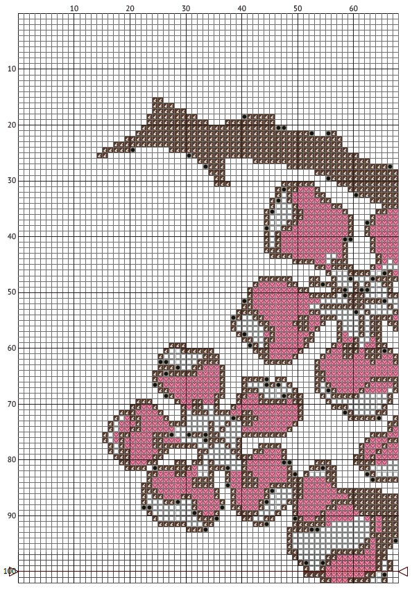 Cherry Blossom Branch and Flowers Cross Stitch Pattern Instant PDF ...