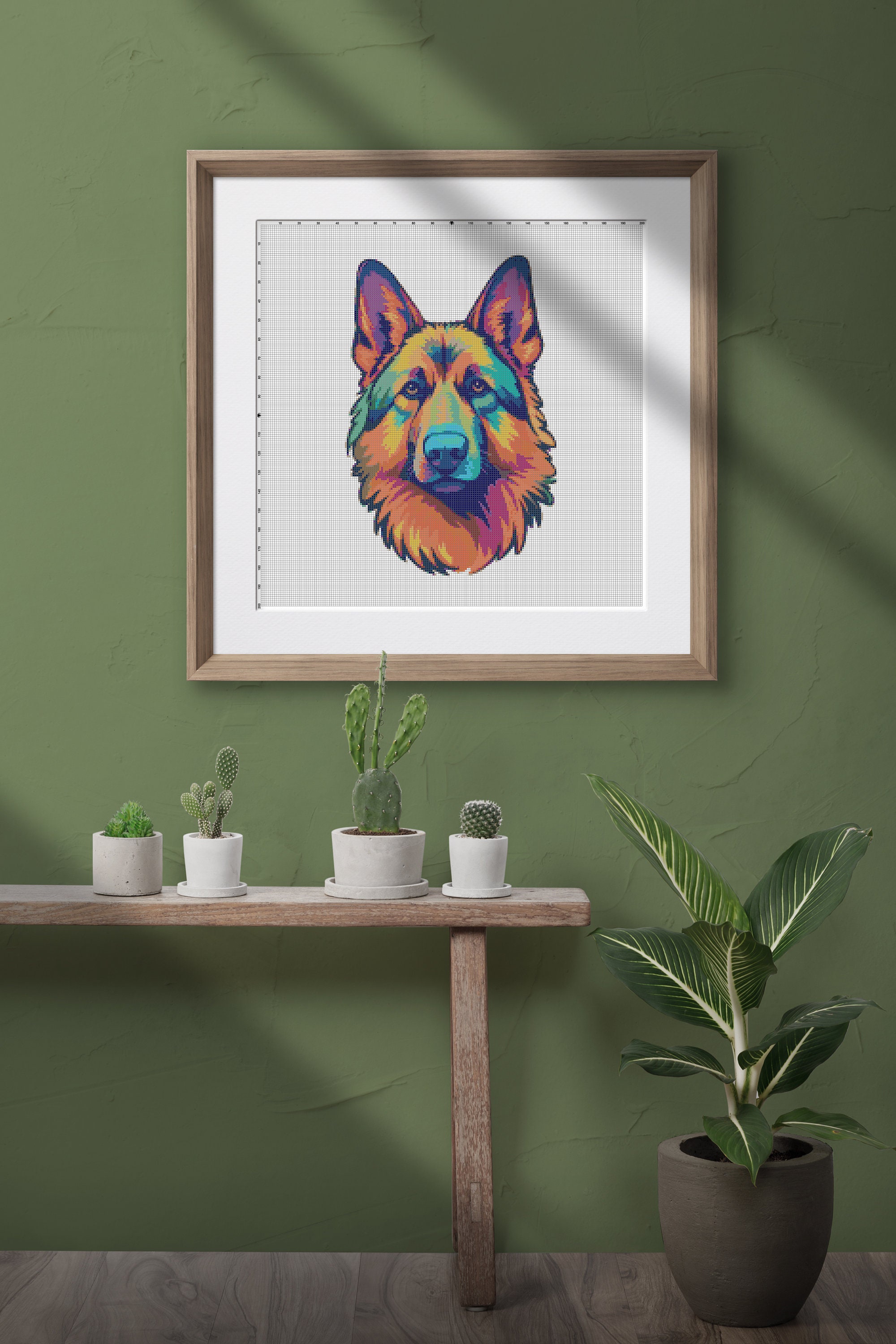 Colorful German Shepherd Cross Stitch Pattern (PDF Download) - Etsy