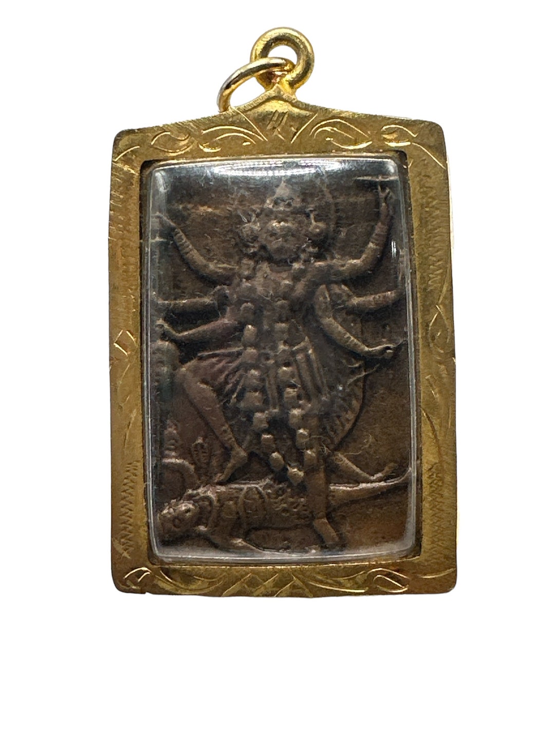 Kali Demon Slayer Amulet Sri Mariamman Temple Silom Micron Gold Frame ...