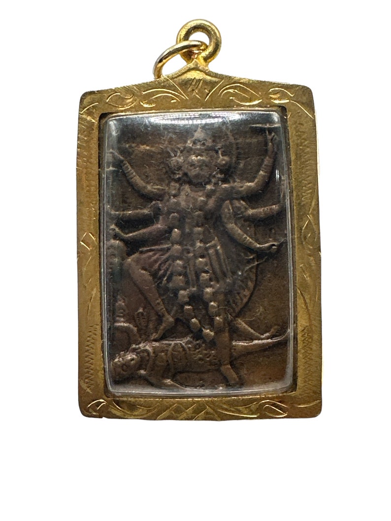 Kali Demon Slayer Amulet Sri Mariamman Temple Silom Micron Gold Frame ...