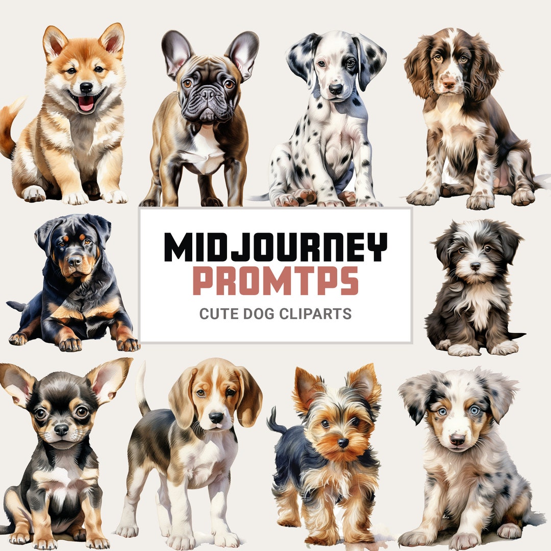 Midjourney Prompts, Dog Prompt, Puppy Illustration, Cute Puppies, Dog ...