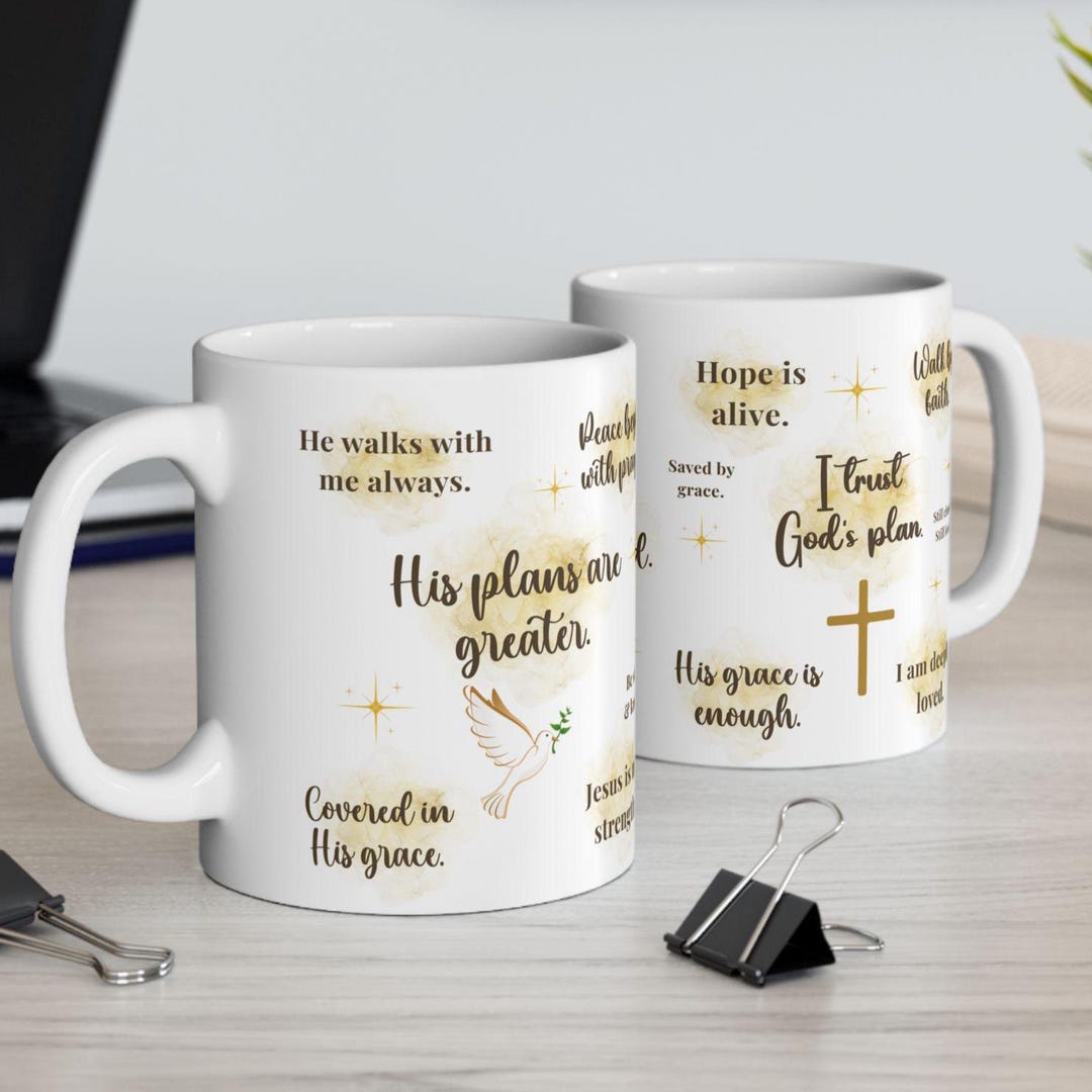 Christian Mug With Bible Verses Faith Over Fear Mug Jesus Gifts for ...